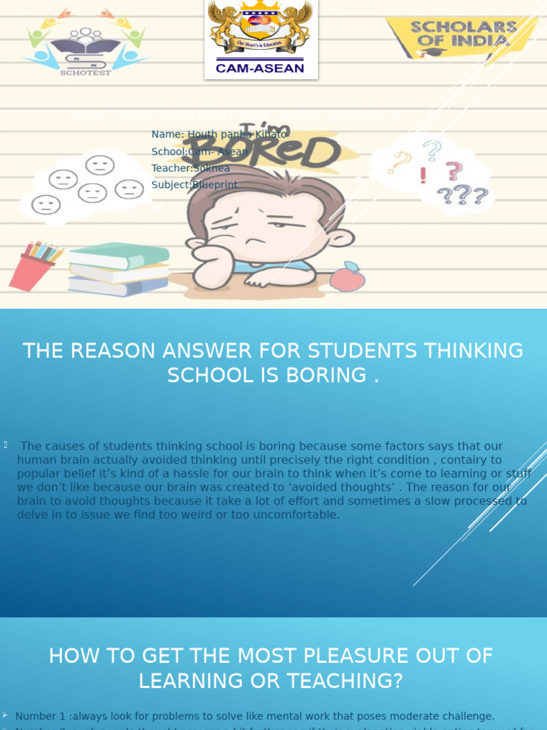 What Causes Student To Think School Is Boring | PDF