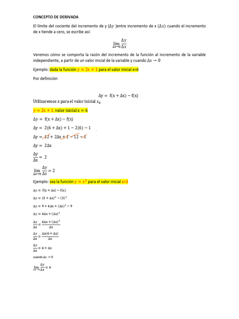 Derivadas: Conceptos y Ejemplos Clave | PDF | Funciones trigonométricas ...