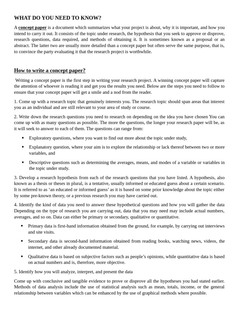 Concept-Paper-1 | PDF | Hypothesis | Data