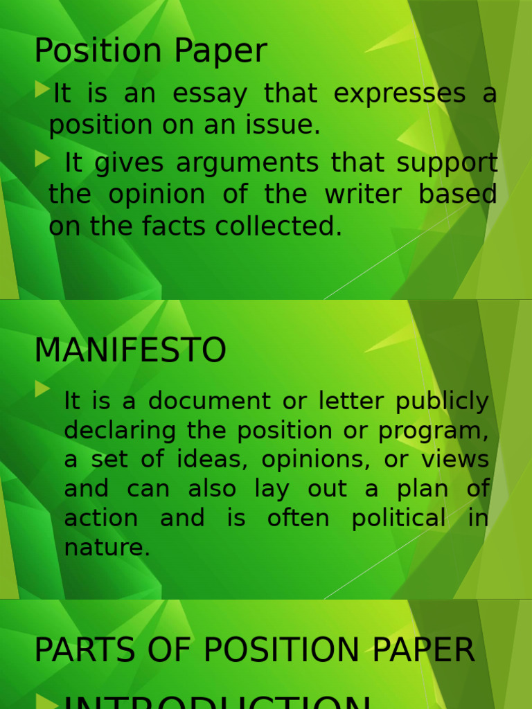 Lesson 1 Position Paper | PDF
