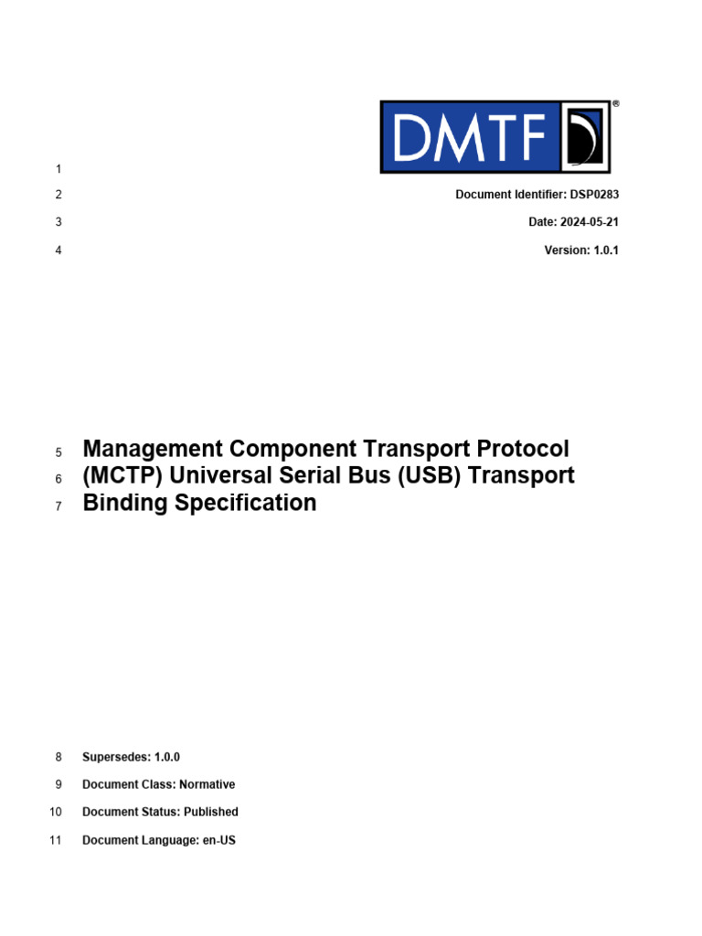 MCTP_USB_1.0.1 | PDF | Usb | Routing