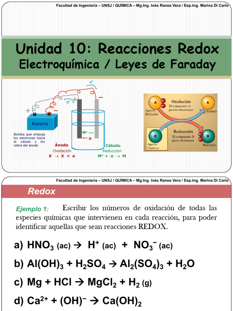 Ejercicios Unidad 10 - Redox - 241115 - 195133 | PDF | Redox | Electricidad