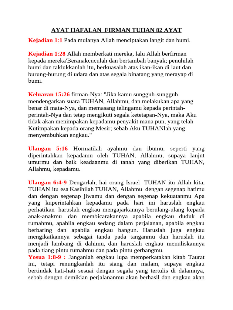 82 ayat Firman Tuhan | PDF