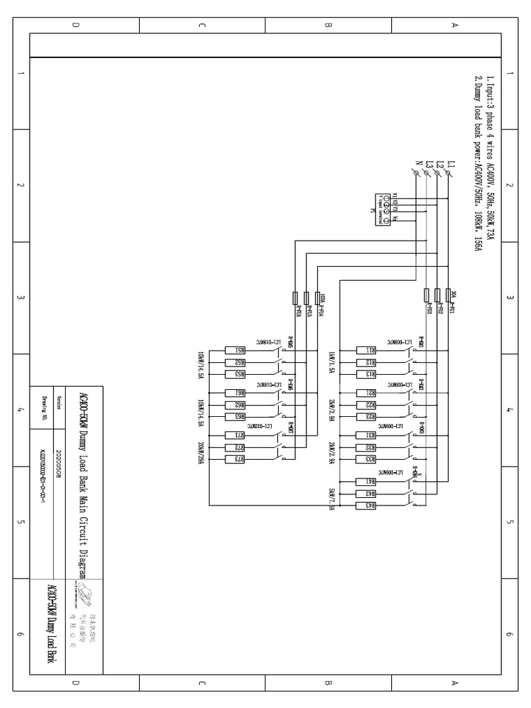 AC400-50kW Dummy Load Bank Circuit Diagram | PDF