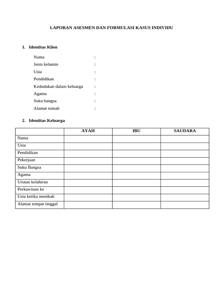 1. Format Laporan Formulasi Kasus Peers | PDF