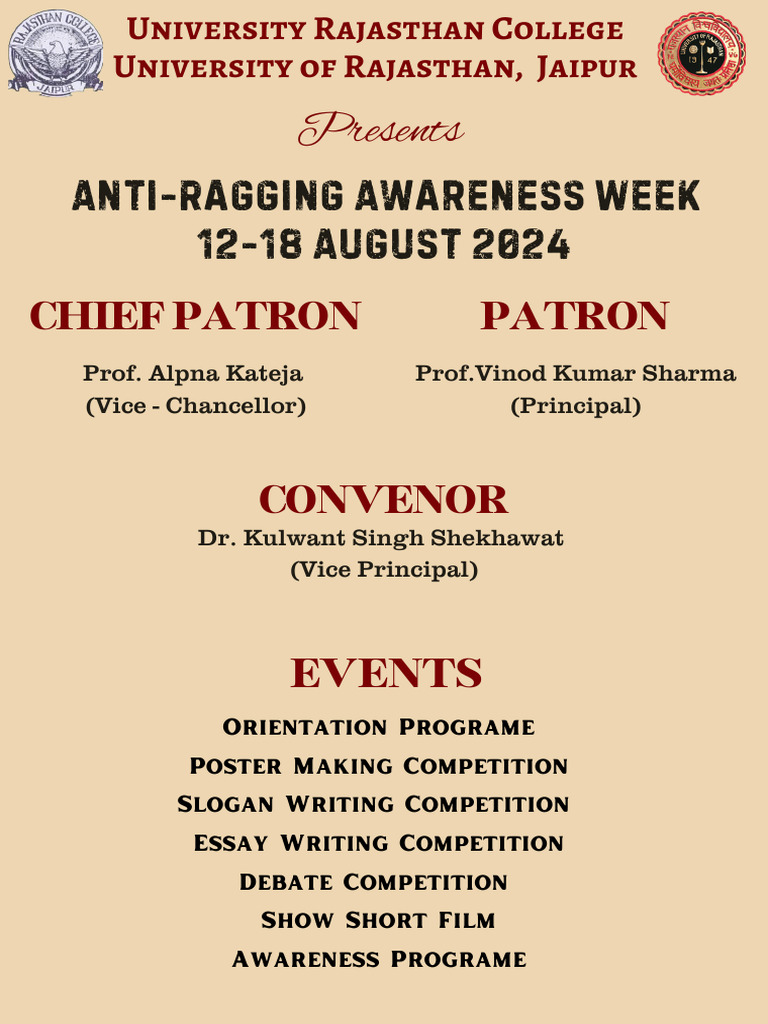 Anti Ragging Awareness Week | PDF