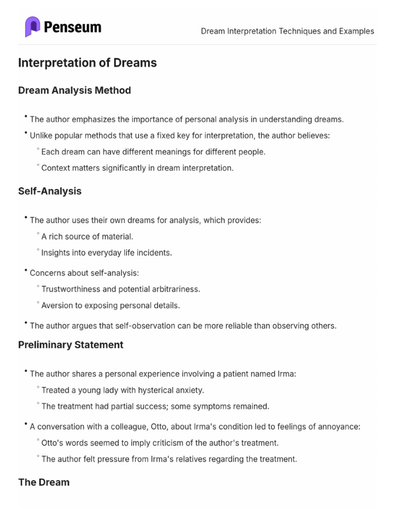 Dream Interpretation Techniques and Examples | PDF
