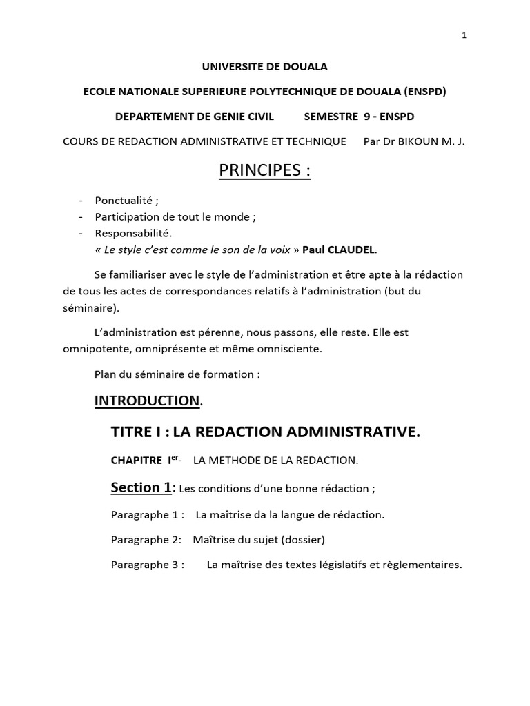 Cours de Rédaction Administrative | PDF | Loi