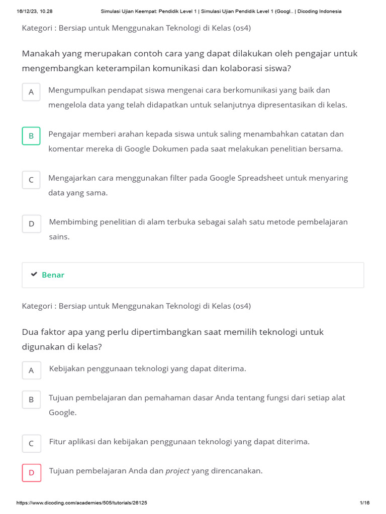 Simulasi 4 Dicoding | PDF