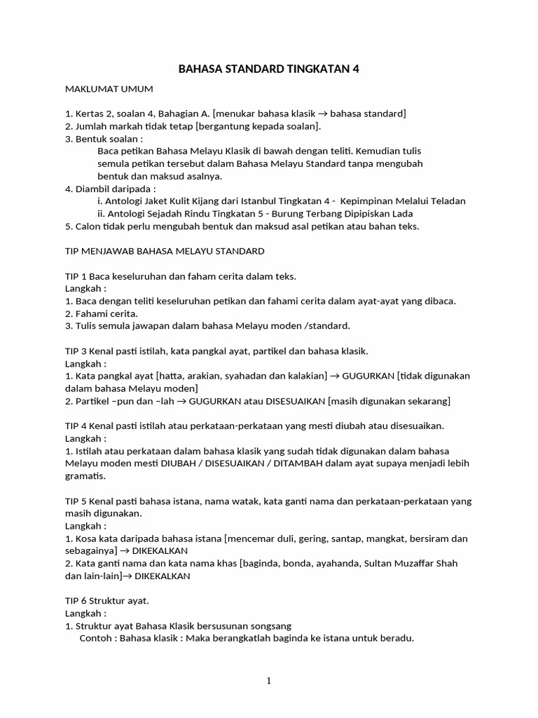 BAHASA STANDARD | PDF