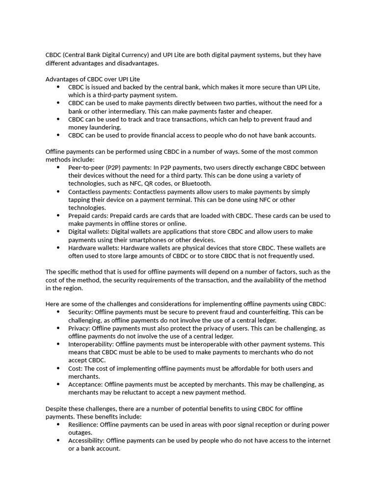 CBDC | PDF | Payments | Debit Card