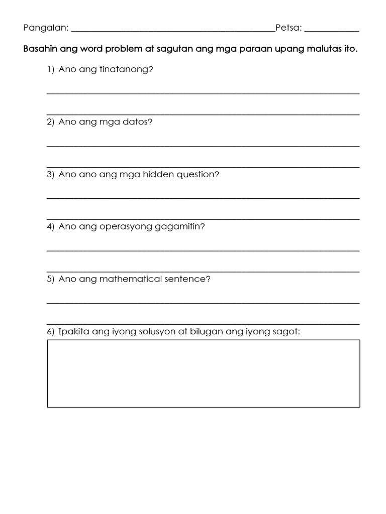 Solving Word Problem | PDF