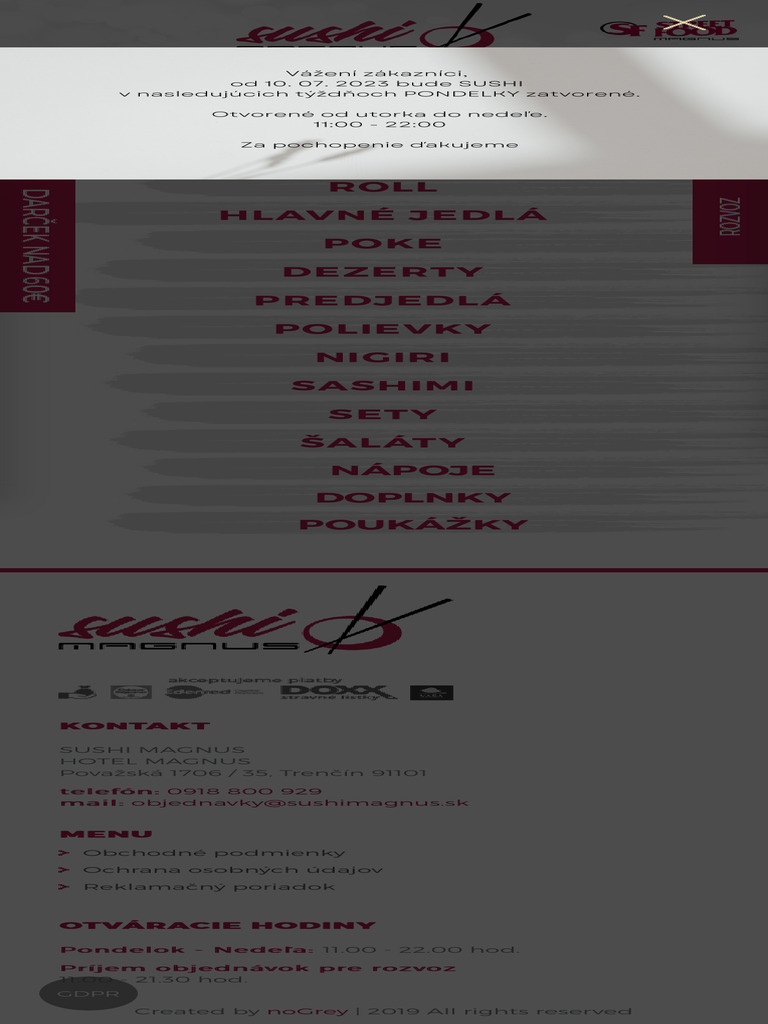 Sushi MAGNUS - Najlepšie Sushi V Trenčíne | PDF