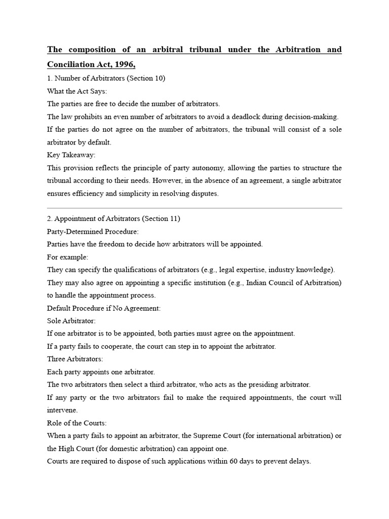 Arbitration and Conciliation Act | PDF | Arbitration | Arbitral Tribunal
