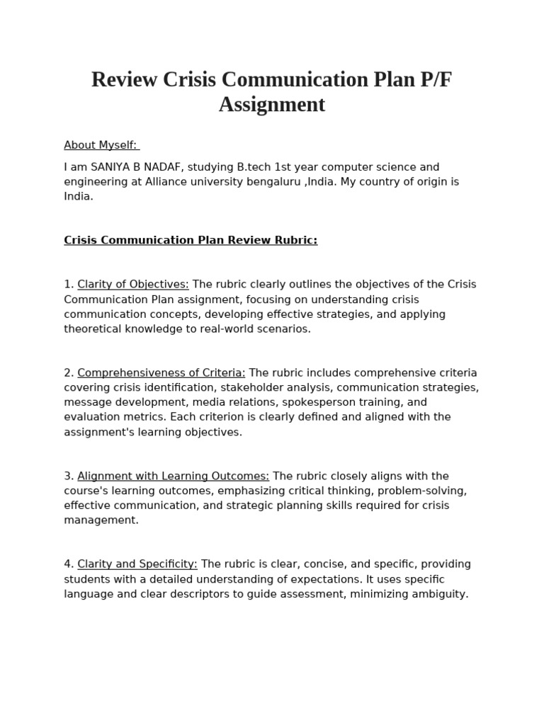 Crisis Communication Plan Review Guide | PDF