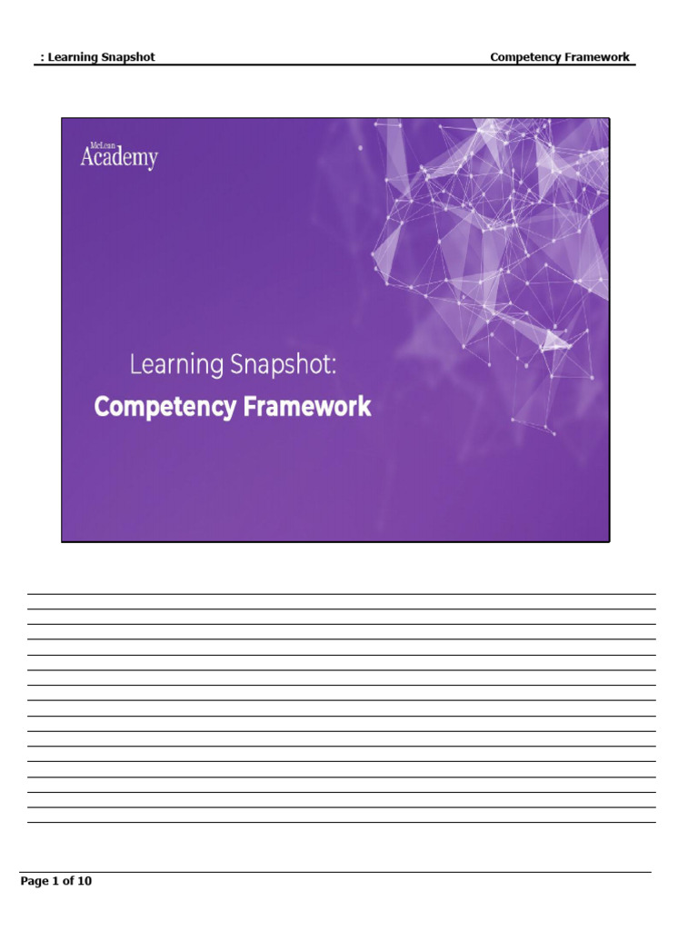 Learning Snapshot Competency Framework | PDF