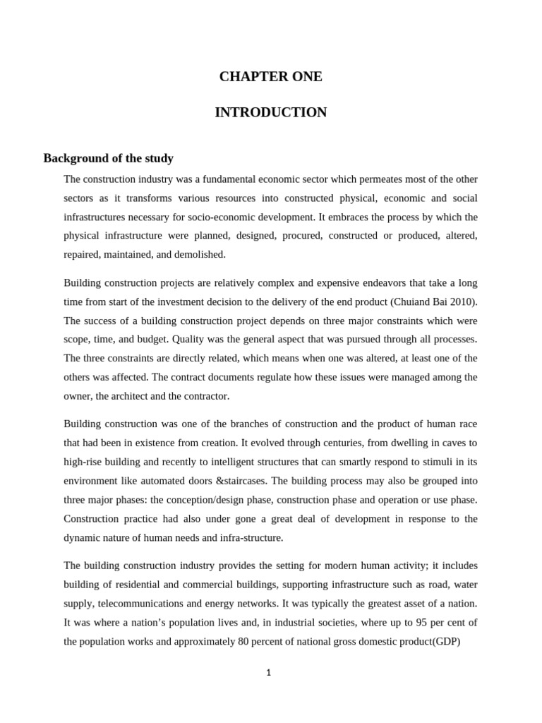 Chapter One Introduction | PDF | Quantitative Research | Sampling (Statistics)