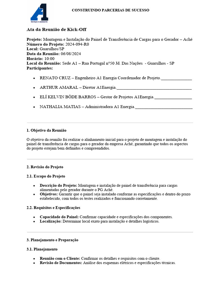 ATA de Kick-Off | PDF