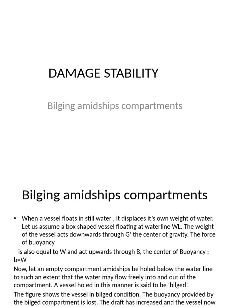 Damage Stability, Floodable Length | PDF | Buoyancy | Heavy Industry