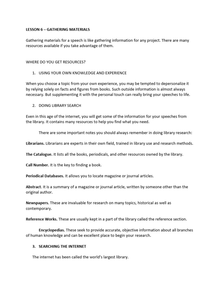 Ge Elec 1 Lesson 6 and 7 | PDF | Libraries | Statistics