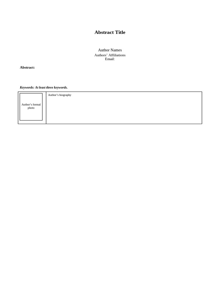 Abstract Template | PDF