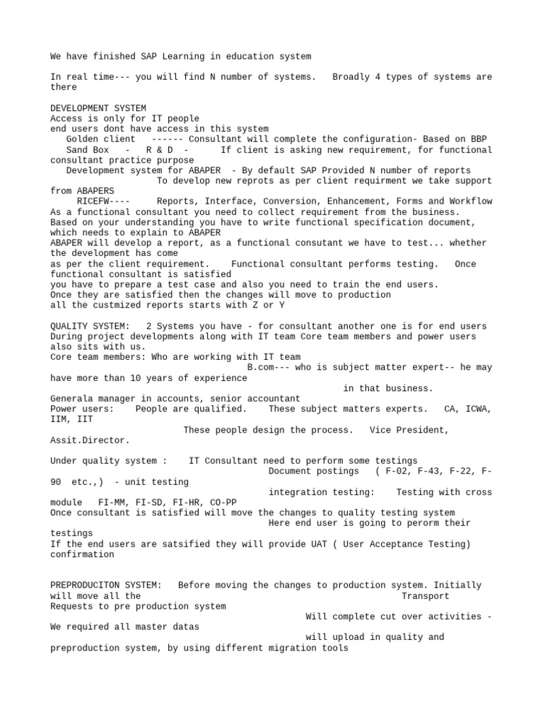 SAP Land scape discussions | PDF | Computing | Software Engineering