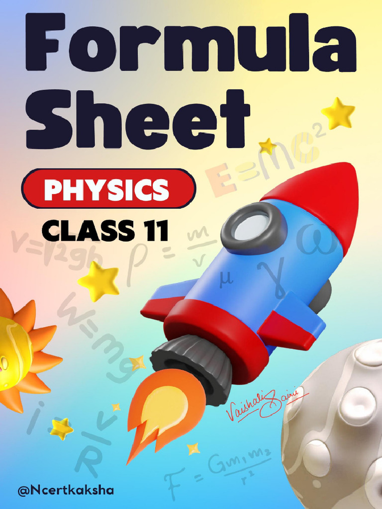 Class 11 Physics Formula Sheet PDF | PDF