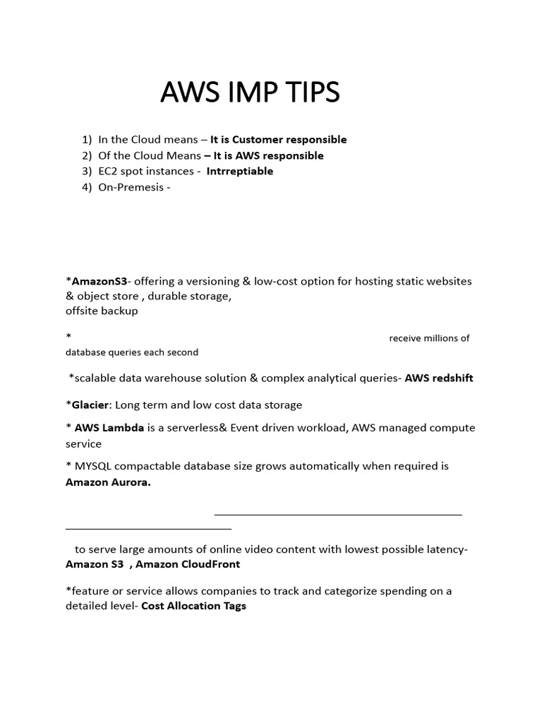 Essential AWS Infrastructure Tips | PDF | Amazon Web Services | Cloud Computing