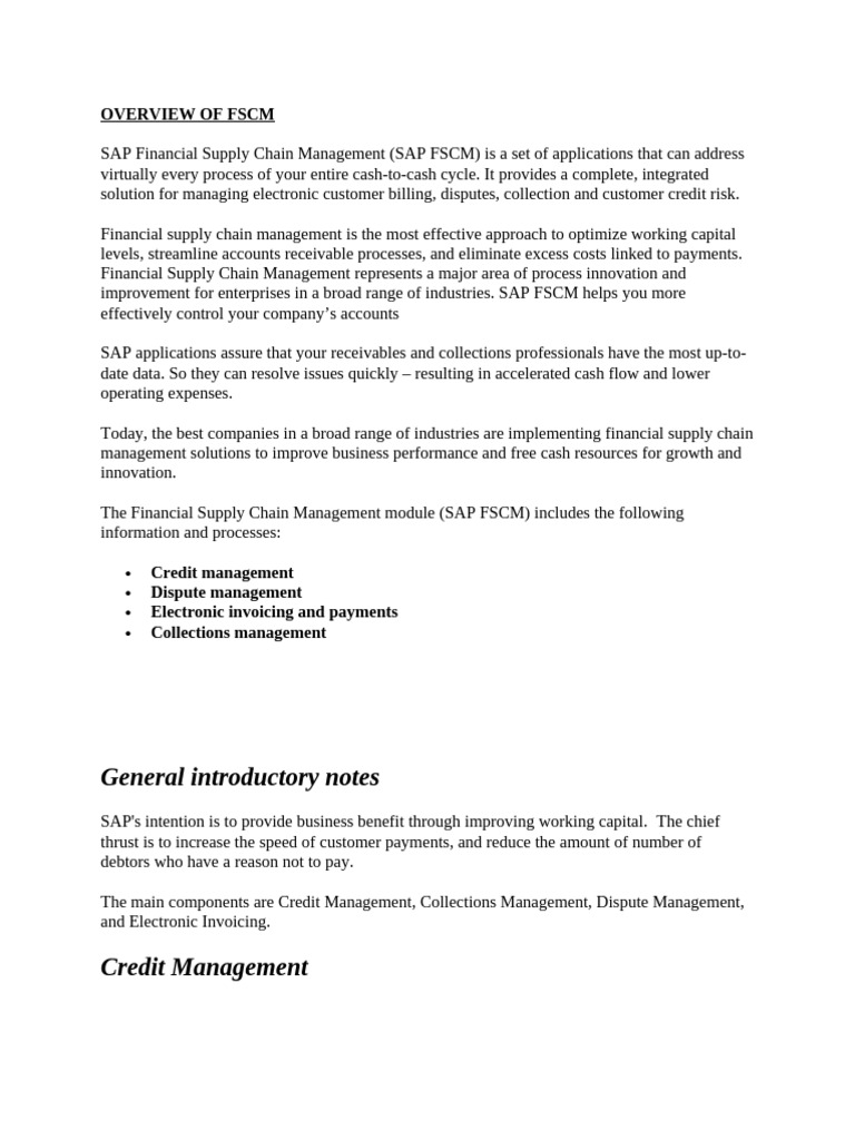 OVERVIEW OF FSCM | PDF | Invoice | Supply Chain Management