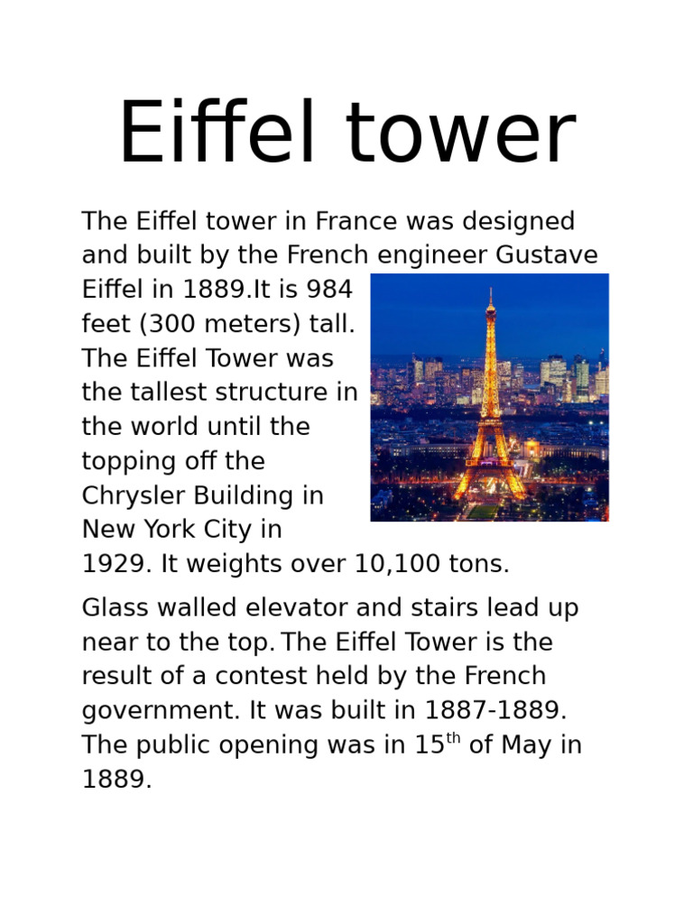 Eiffel Tower | PDF