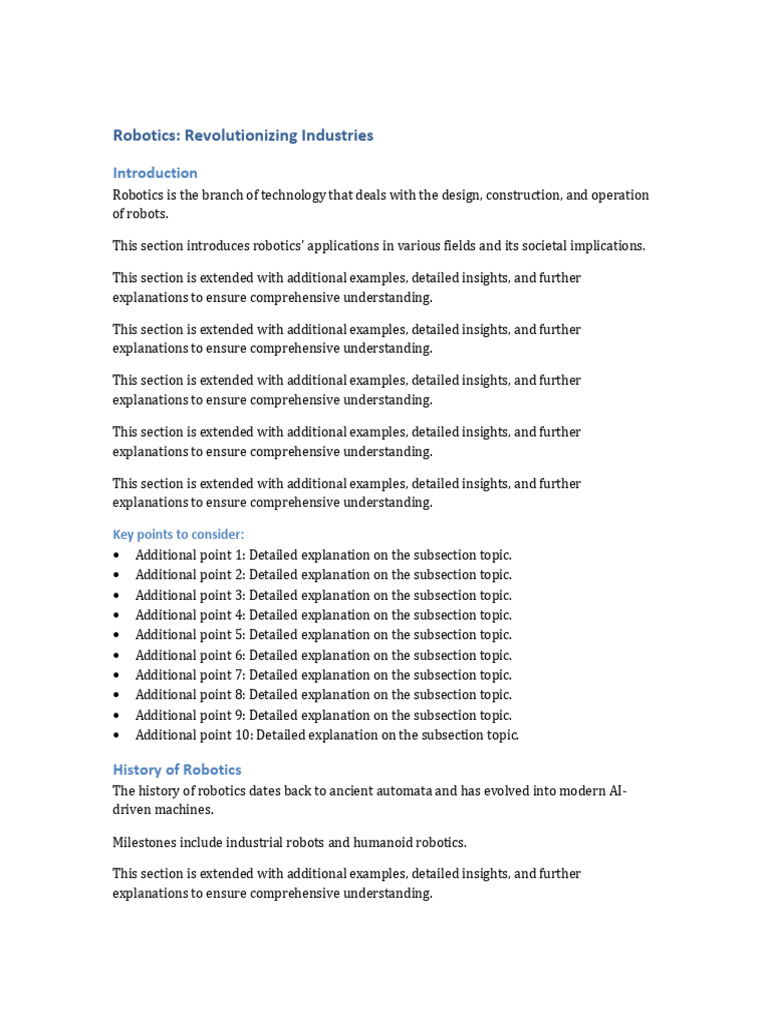 Robotics - Revolutionizing Industries | PDF | Robot | Robotics Robotics - Revolutionizing Industries | PDF | Robot | Robotics