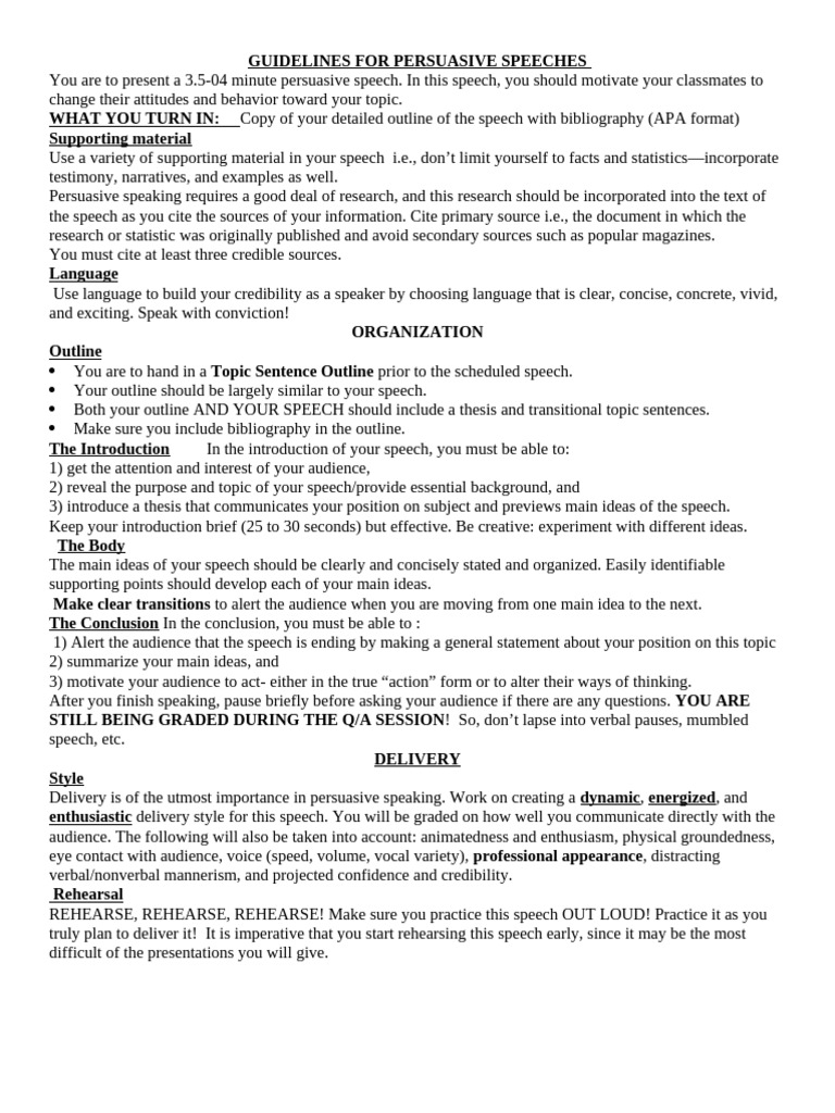 Persuasive Speech Document. | PDF | Credibility | Universe