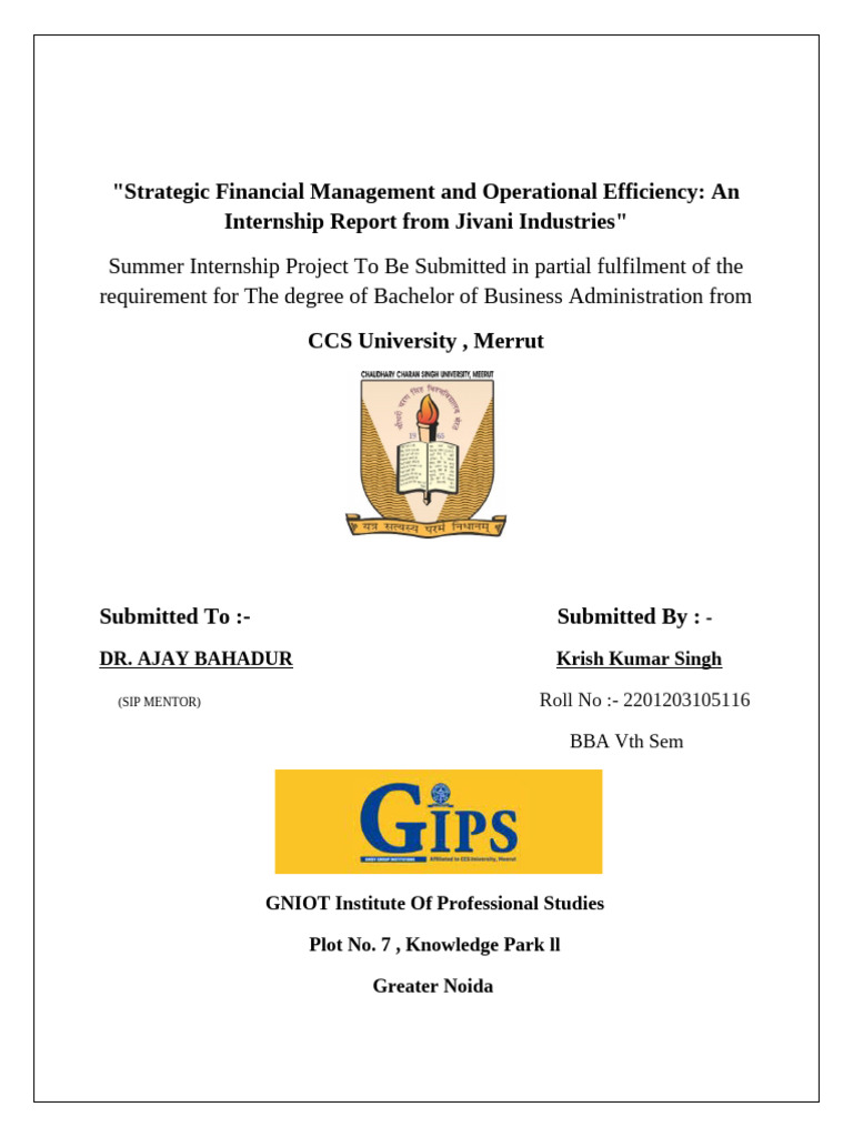 Krish SIP Report (Final) Sip Jivani Industries | PDF | Expense | Survey Methodology