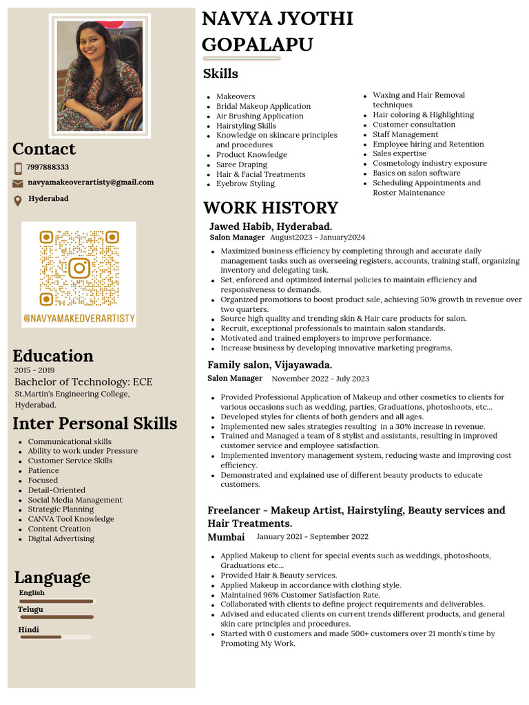 Navya Jyothi Gopalapu | PDF | Cosmetics | Employment