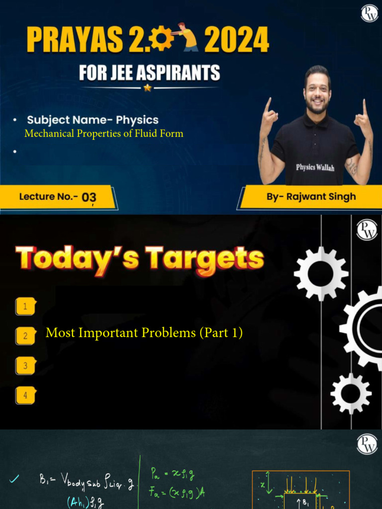 Mechanical Properties of Fluid Form 03 - Class Notes - Prayas JEE 2.0 ...