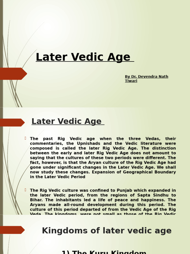 History Later Vedic Age | PDF | Weaving | Vedas