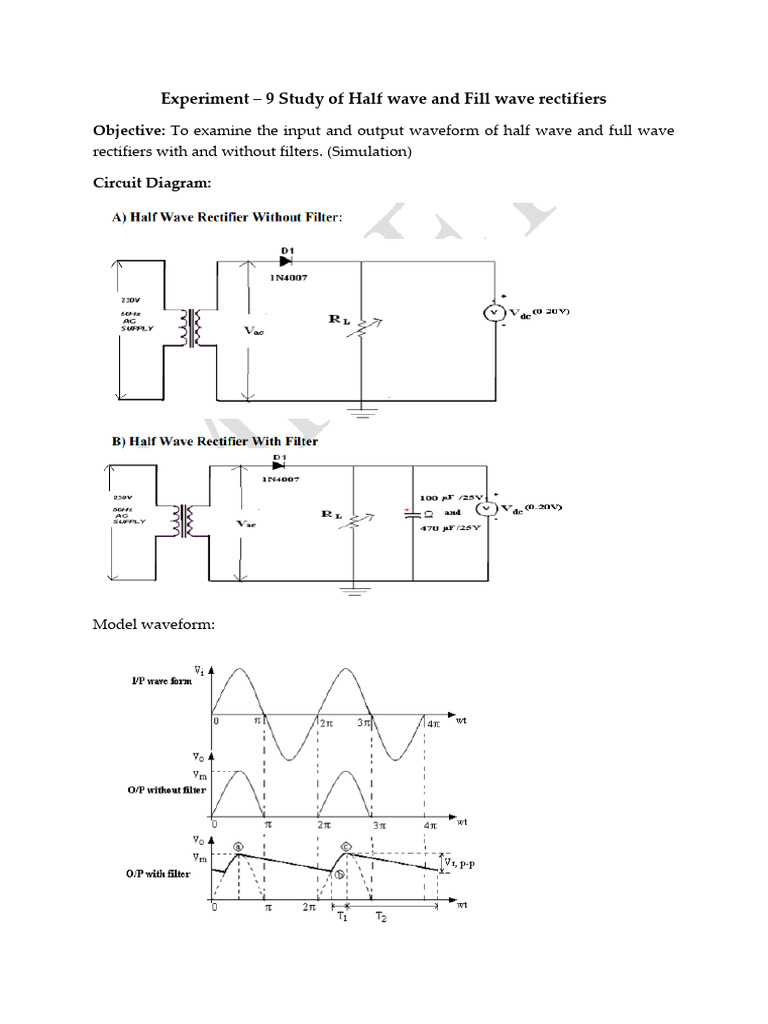009_Study of Half wave and Full wave rectifiers (3) | PDF