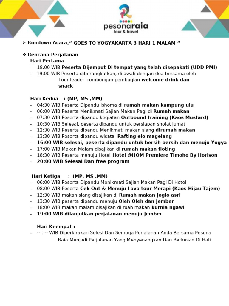 Rundown Yogya | PDF
