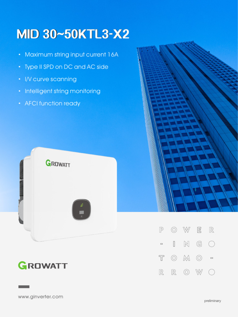 MID_30~50KTL3-X2_Datasheet_202307 | PDF | Electronics | Electric Power