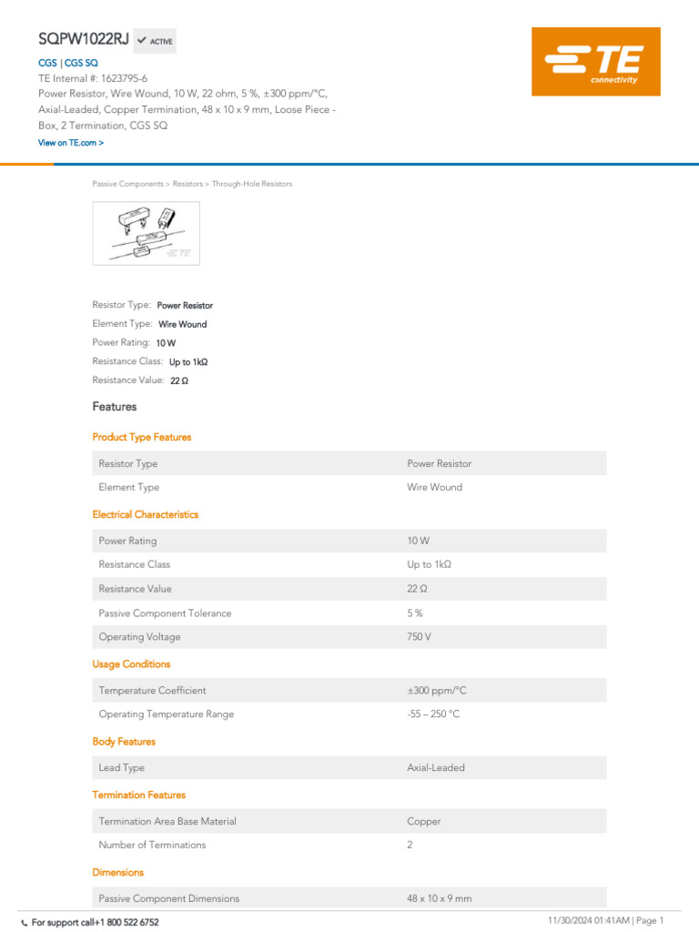 product-1623795-6.datasheet | PDF | Resistor | Electrical Resistance ...
