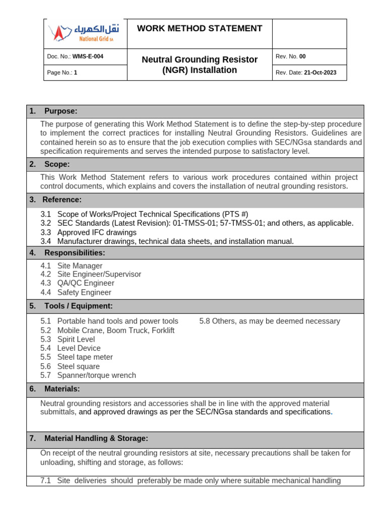NGR | PDF | Specification (Technical Standard) | Personal Protective ...