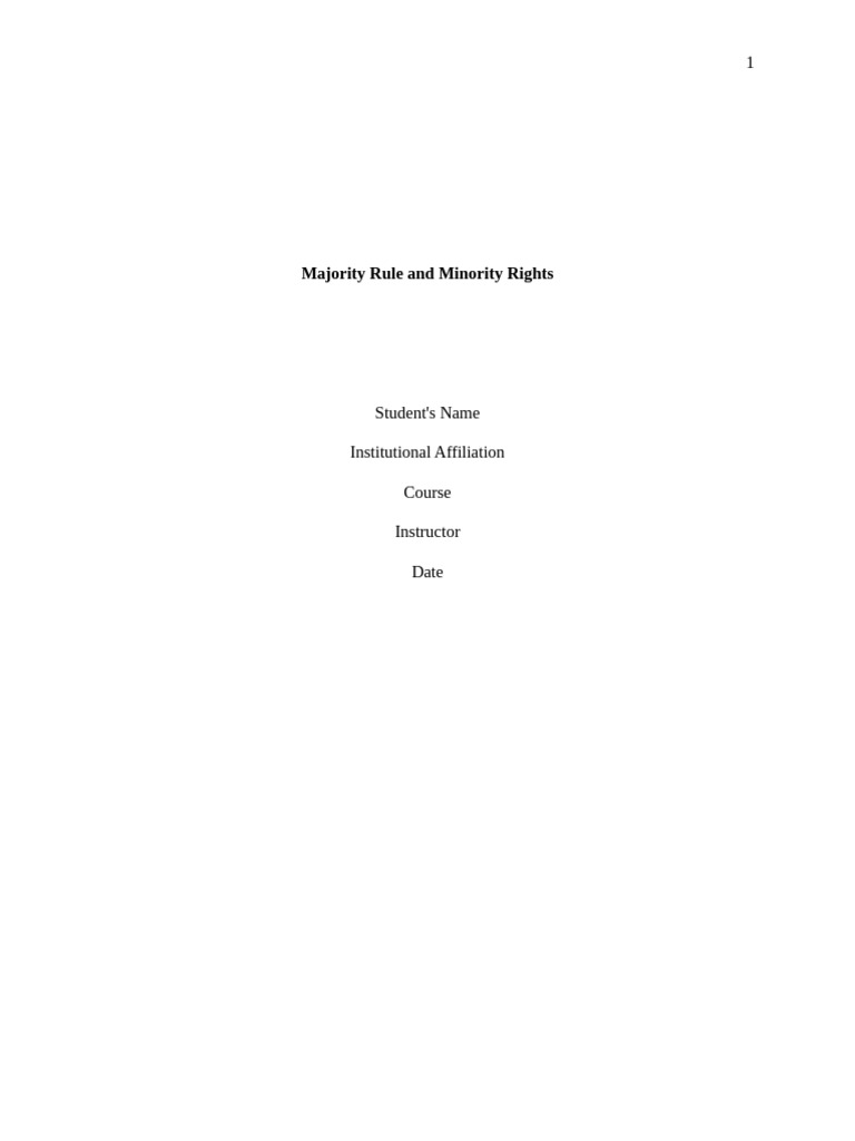 Majority Rule and Minority Rights | PDF | Minority Group | Democracy