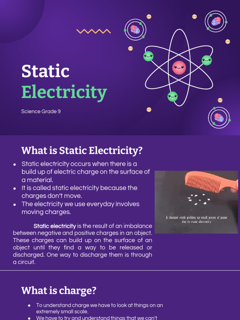 Static Electricity (1) | PDF | Electric Charge | Atoms