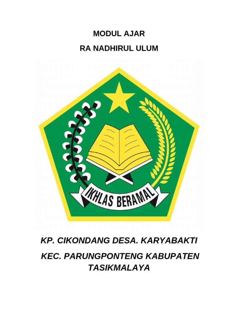 Contoh Modul Ajar Dan Rencana Pembelajaran Di RA 1 | PDF