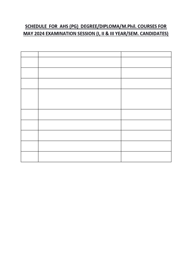 Pga Hs May 2024 Exam Schedule | PDF
