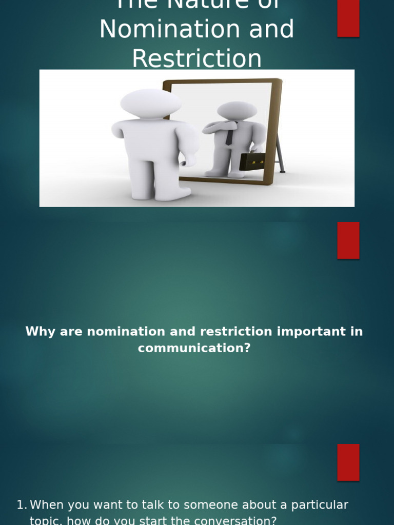 Nomination and Restriction in Communication | PDF | Adjective ...