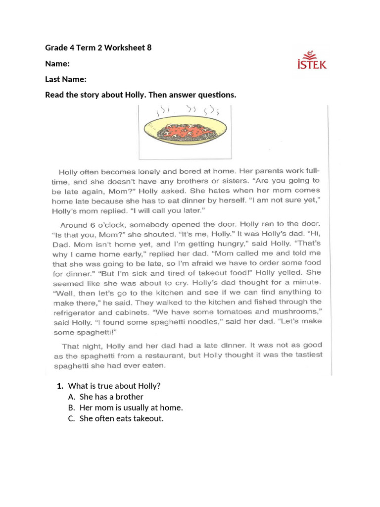 Grade 4 Term 2 Worksheet 8 | PDF