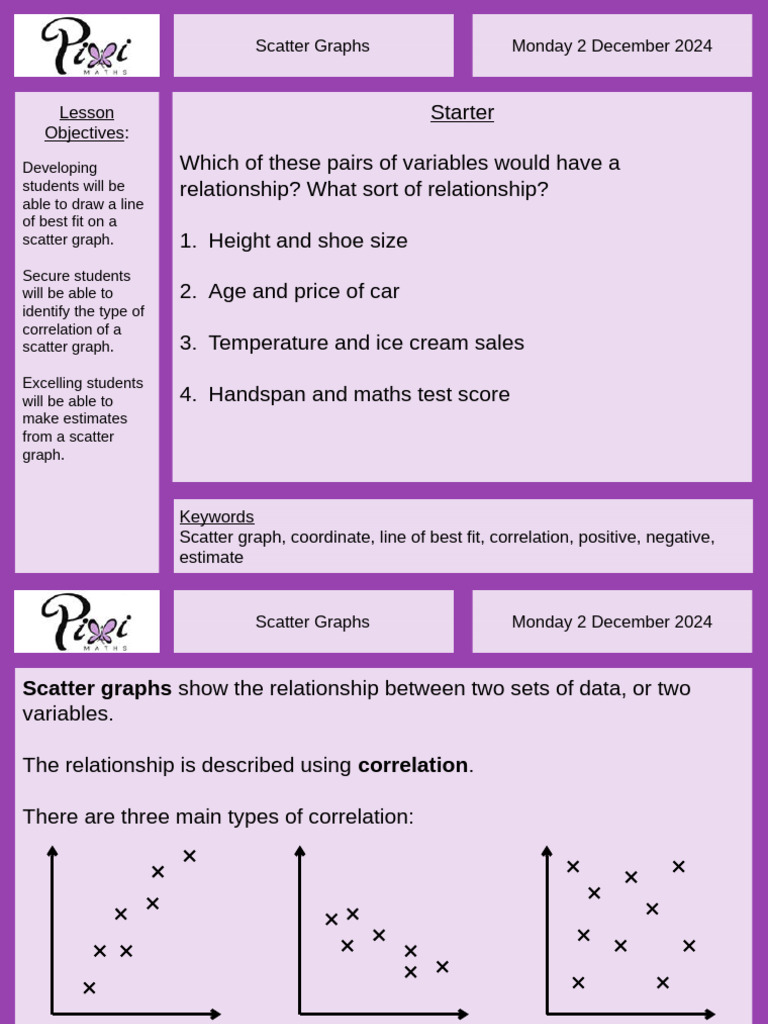 Scatter Graphs PixiPPt | PDF | Scatter Plot | Causality