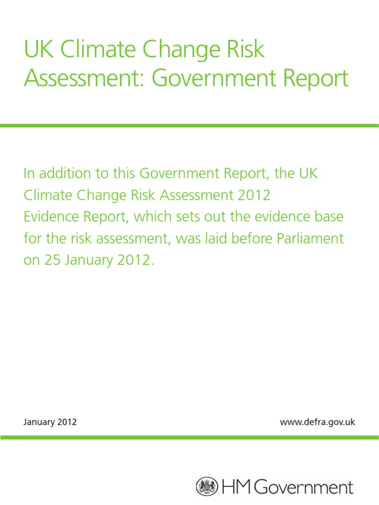 Climate Change Risk Assessment 2012 UK Government Report | PDF ...