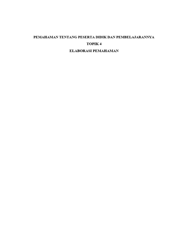 ELABORASI PEMAHAMAN T4 | PDF